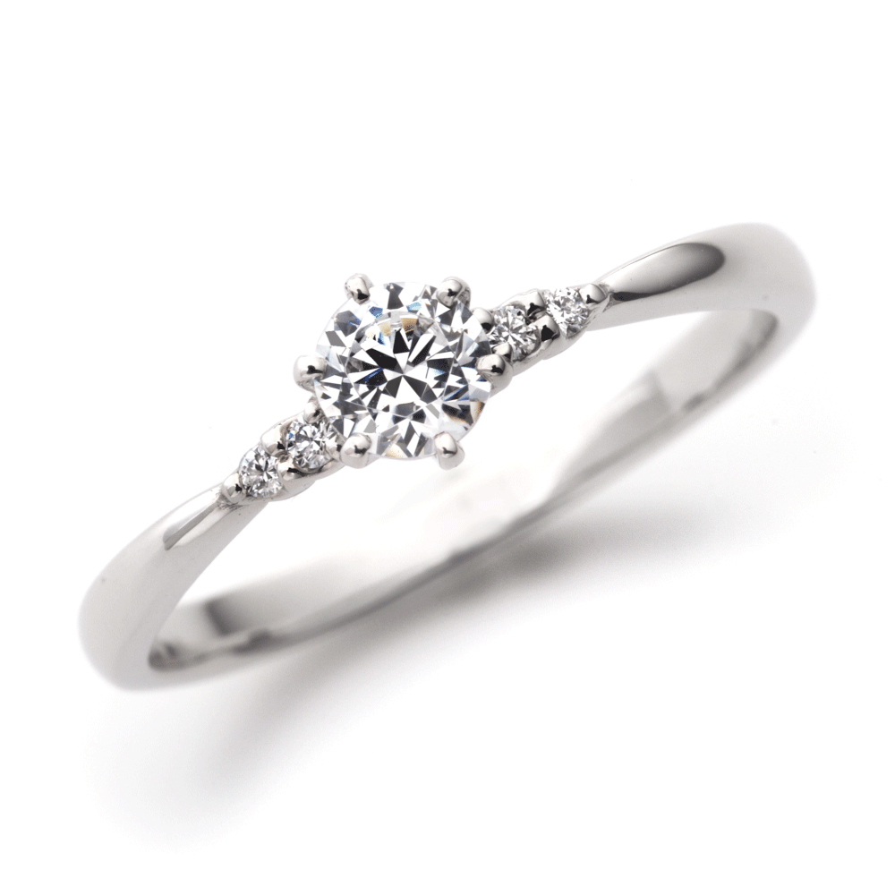 〈HARMONY〉Platinum Engagement Ring with 0.30ct Lab-Grown + 0.03ct Side – AGLOBE
