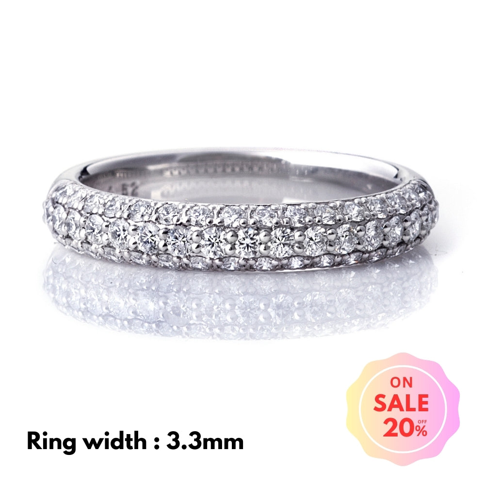 Platinum Lab-Grown Diamond Eternity Band – 0.52ct, 3.3mm – AGLOBE